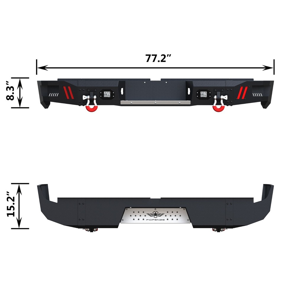 FitsToyota Tundra 2007-2013 Rear Step Bumper with LED Light&Sensor ...