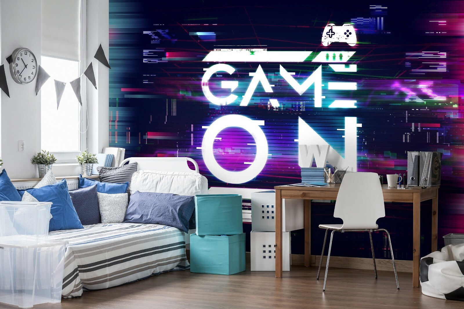 GAMER Mural WALLPAPER Gaming Wall Decor Boys Room Non-Woven 🚚 FAST ...