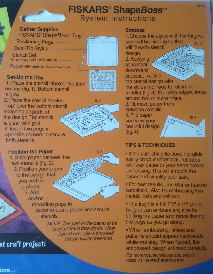 Fiskars ShapeBoss Embossing Stencil Set - Heritage - 5621 - NEW | eBay