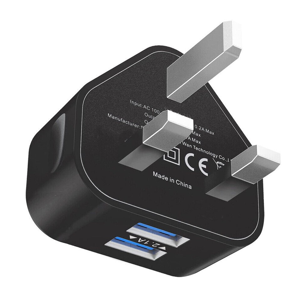 1/2/3 USB Ports 3 Pin UK Plug Adapter Wall Charger with For Phones ...
