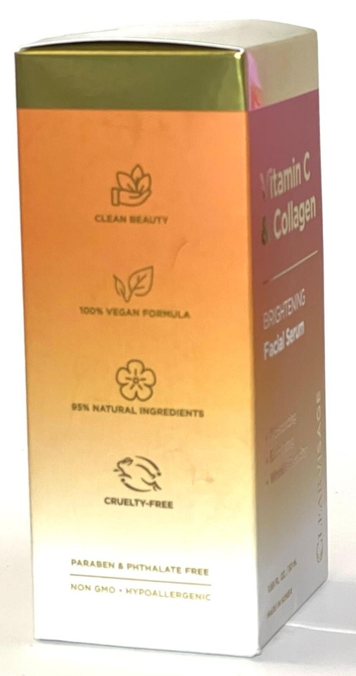 Clear Visage Vitamin C & Collagen Brightening Facial Serum / Wrinkle ...