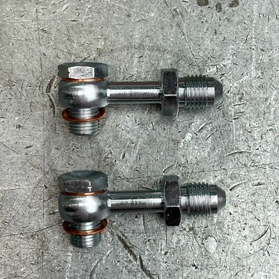 2 Steel Banjo Extension Fittings M10 x 1.0 (Metric 10mm) to 4AN AN4 ...