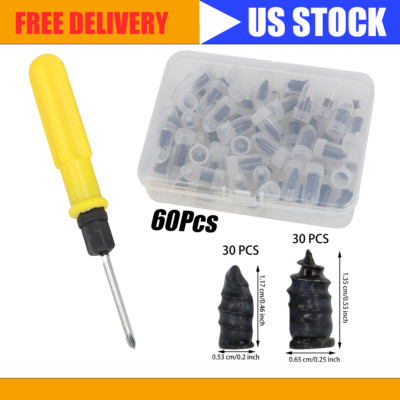 60pcs Tire Repair Rubber Nail Car Tire Repair Screw in Rubber Plug Nail ...