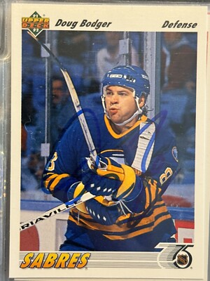 1991-92 Upper Deck Signed Doug Bodger Buffalo Sabres Hockey NHL Auto ...