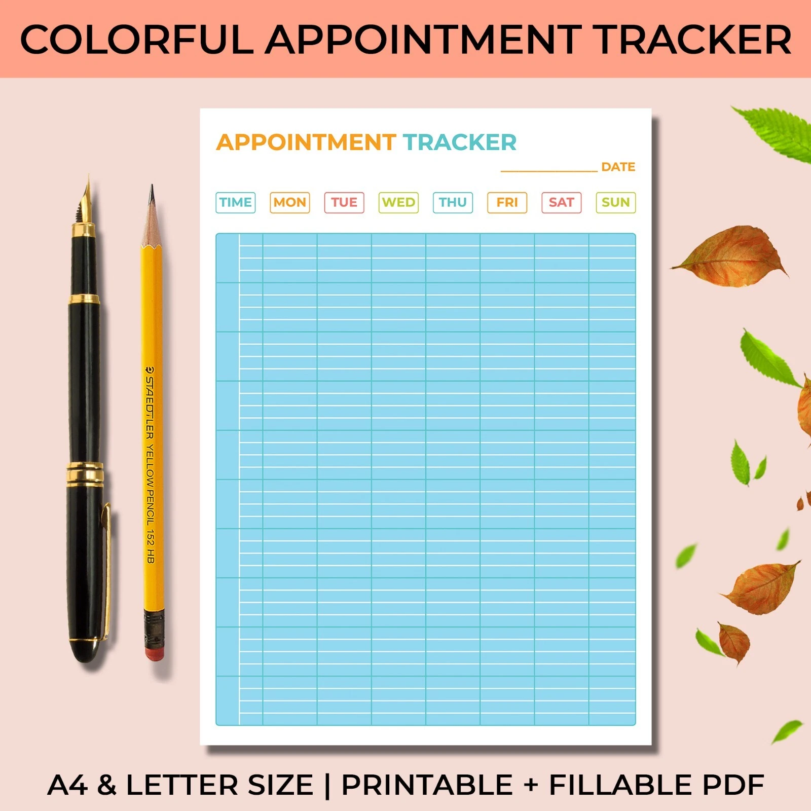 Appointment tracker Printable Digital PDF Download A4 & Letter Size ...