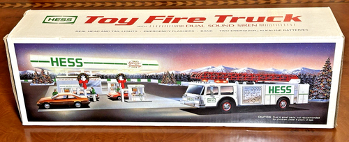 Vintage 1989 Hess Toy FIRE TRUCK Bank – Red Ladder, Lights & Siren ...