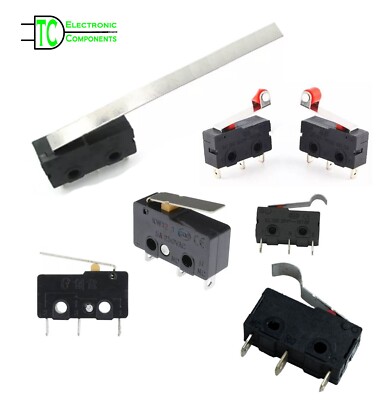 Mini Micro Switches 5A 250V 3 Pin different leaver lengths and types ...