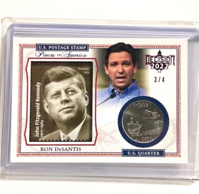 3/4 Ron DeSantis 2022 Decision Update RED FOIL PIECES OF AMERICA STAMP ...