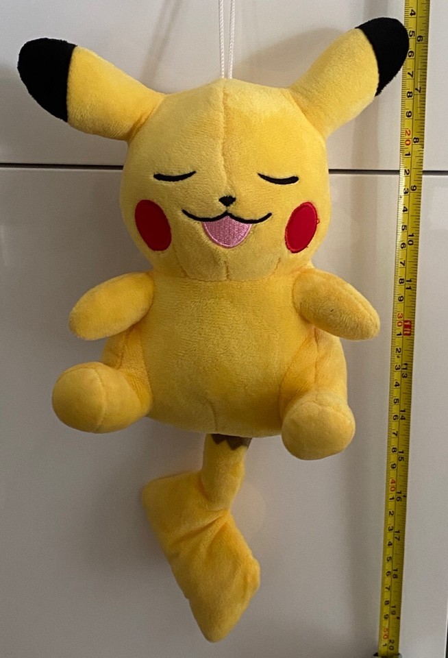 Pikachu Pokemon Center PLUSH Soft Toy Smile Eyes Closed Tomy Nintendo ...
