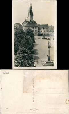 Postcard Laun Louny Marktplatz, Geschäfte 1934 | eBay