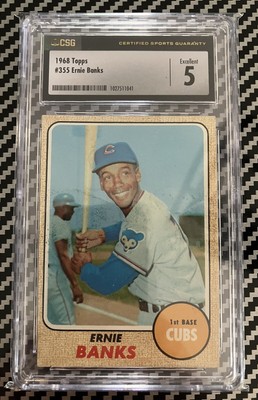 1968 Topps Baseball Ernie Banks #355 CSG 5 EX Chicago Cubs | eBay