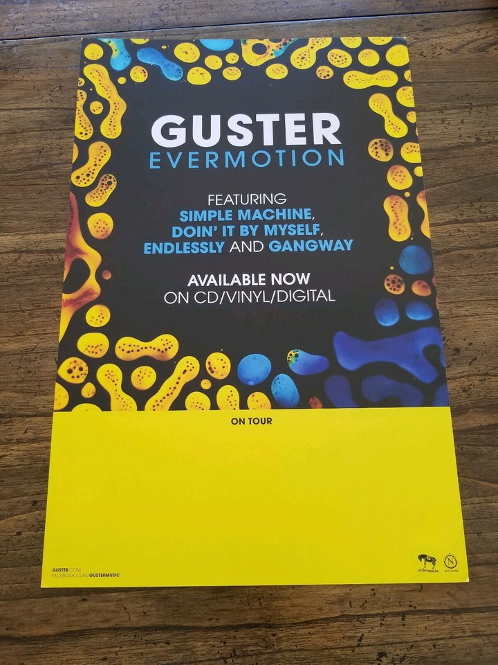 GUSTER EVERMOTION Tour Poster Doublesided 11 x 17 Heavy Cardstock ...