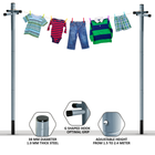 2.4m Galvanised Heavy Duty Clothes Washing Line Post Pole With Socket ...