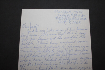ERNIE SHEPARD SIGNED HAND WRITTEN LETTER W/ DUKE ELLINGTON REFERENCE ...