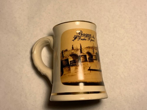 Prague PRAHA MUG OLD TOWN PANORAMIC COMFY GRIP MEDIUM SIZED GOLD COLOR ...