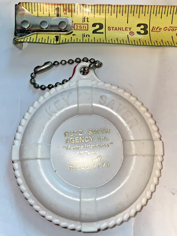 RUTZ SMITH AGENCY INC MARINE KEY SAVER RED AND WHITE VINTAGE | eBay