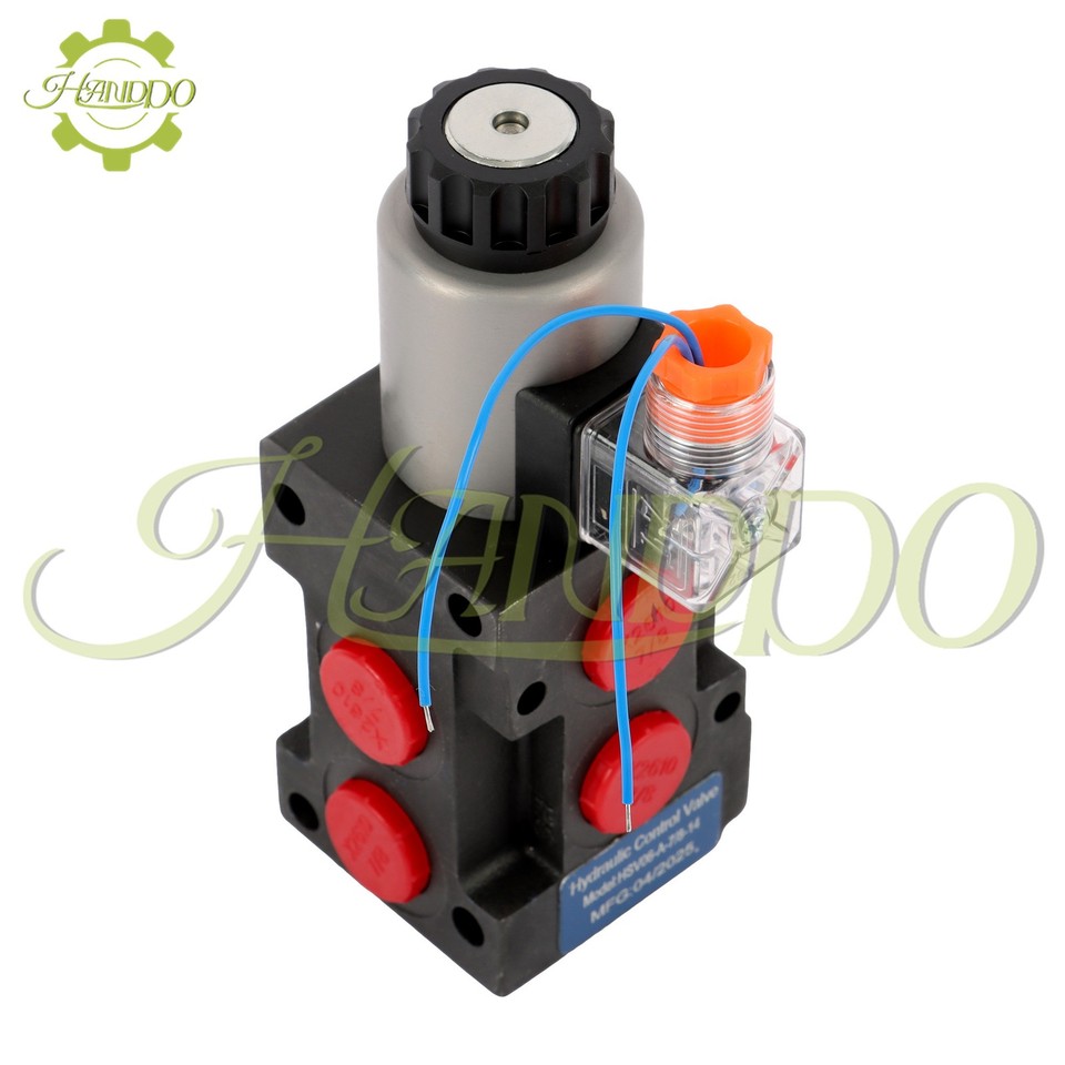 6 Port 12V DC 13GPM Hydraulic Solenoid Selector Diverter Valve 3-Plug ...