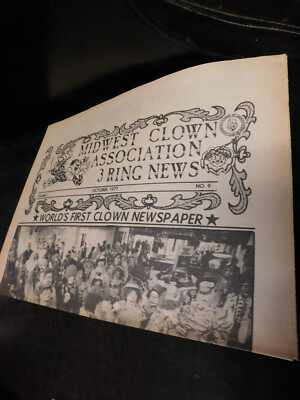 3 Ring News Clown Magazine Newspaper Midwest Clown Assoc. 1977 October ...