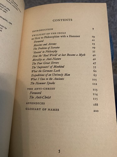 Friedrich Nietzsche TWILIGHT OF THE IDOLS & THE ANTI CHRIST Good German ...