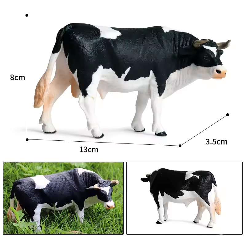 Holstein Bull OX Toy Action Figure Small Animal Figurine Doll Gift for ...