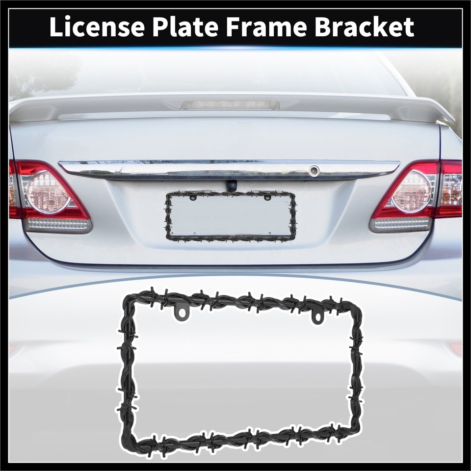 Universal Barbed Wire Design Standard License Plate Frames 2 Holes w ...