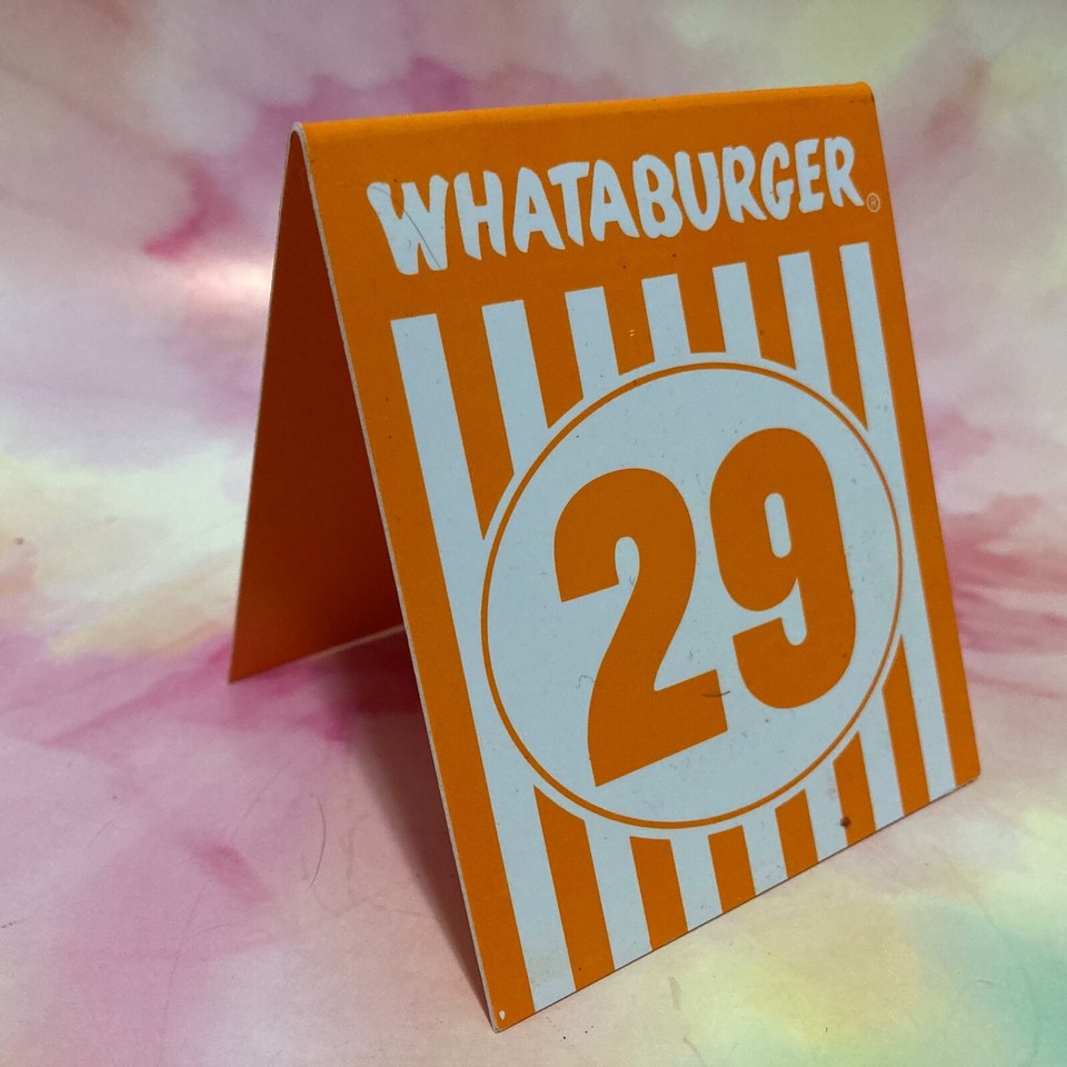 Whataburger Table Tent #'s You Pick The Number No Limit $5 Flat Rate ...