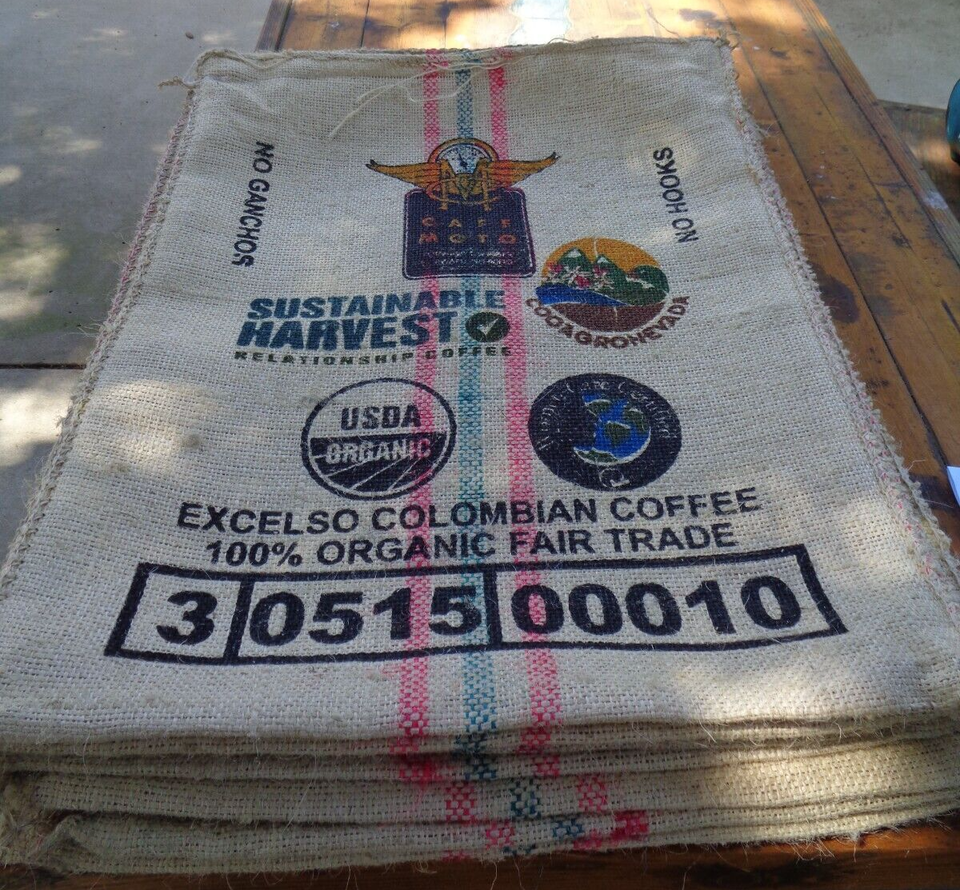 VERY LARGE Burlap Coffee Sack Bag Jute Gunny Sack Fabric Art Organic ...
