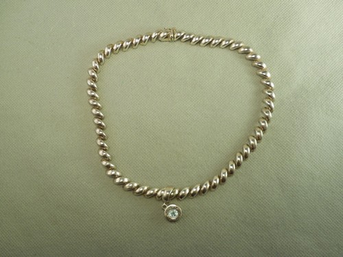 San Marco Sterling 925 Cadena Blue Topaz Necklace Signed MDR Maria ...