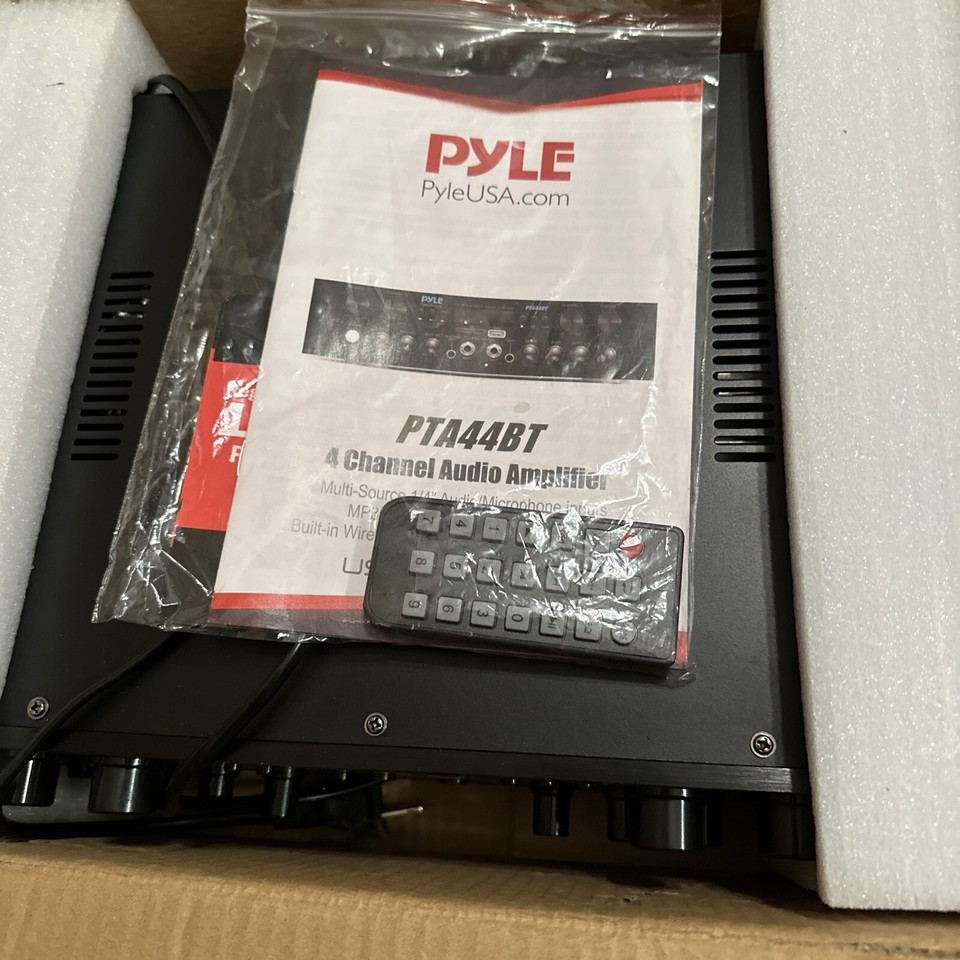 Pyle PTA44BT 4-Channel 500W Bluetooth Home Audio Amplifier 842893113128 ...
