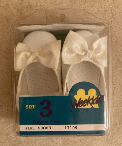 Wee Kids Infant White Mary Jane Shoes With Bows Size 3 (6-9 Months) One ...