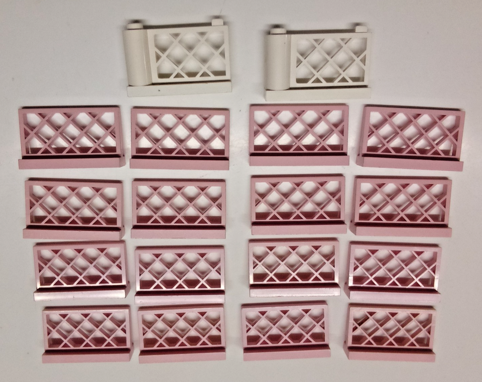 Vintage 16 Pink Fences & 2 White Opening Gates Building House Garden ...