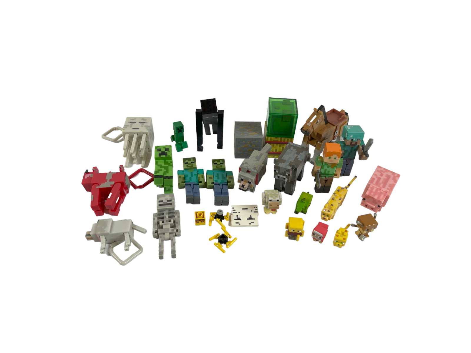 Mojang Minecraft Lot of Figures Creeper Enderman Skeleton Ocelot Horse ...