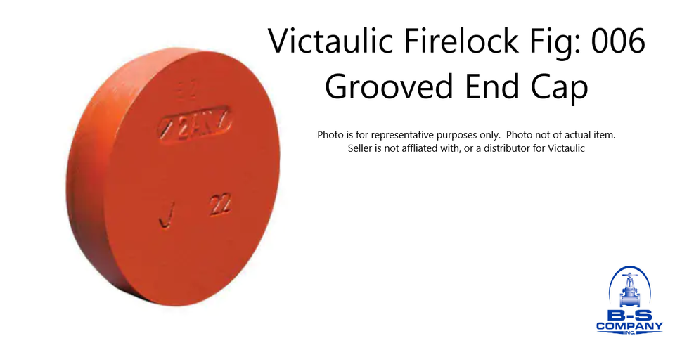 VICTAULIC Firelock 4" Figure 006 4" Cap Grooved End Pipe Fitting | eBay