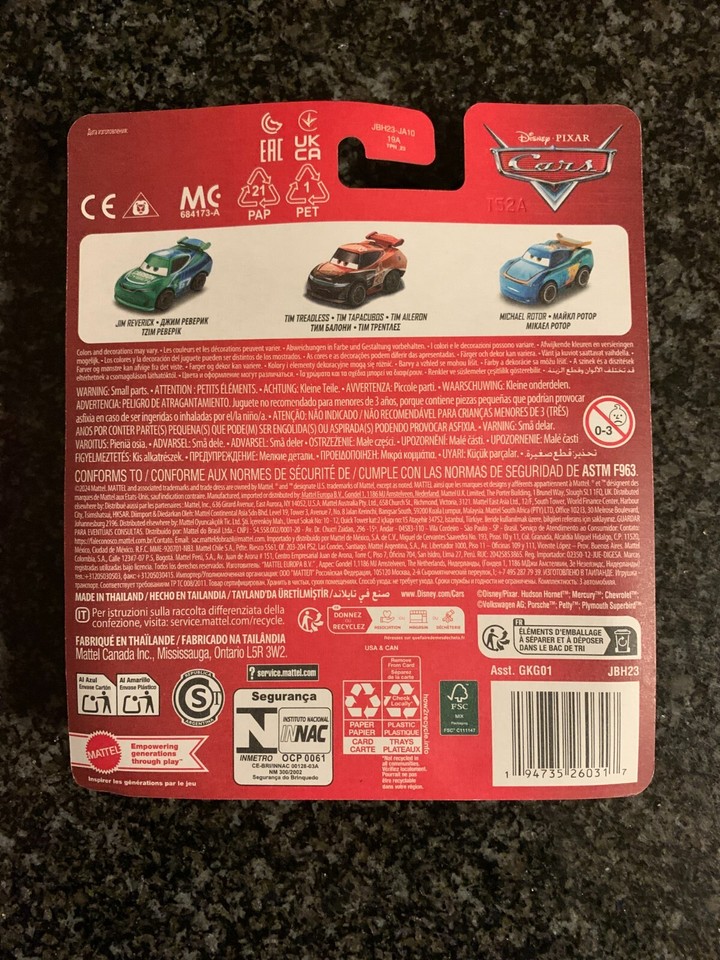 Disney Pixar Cars Mini 3-pack Jim Reverick, Tim Treadless and Michael ...