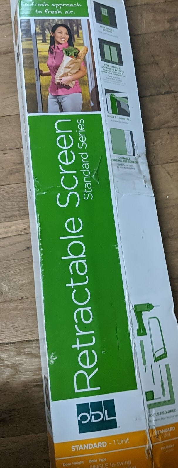 Brisa White Standard Retractable Screen Door fits 6'8" outswing doors ...