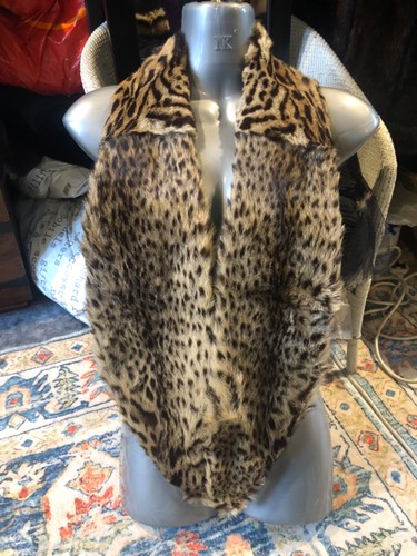 C34new design High quality 100% real print leopard mink fur Scarf stole ...