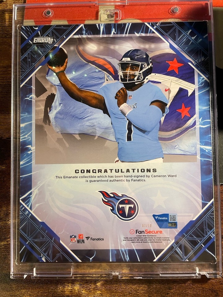 Cam Ward 2025 Under Wraps Emanate NFL Football Rookie RC Auto Blue /10 | eBay