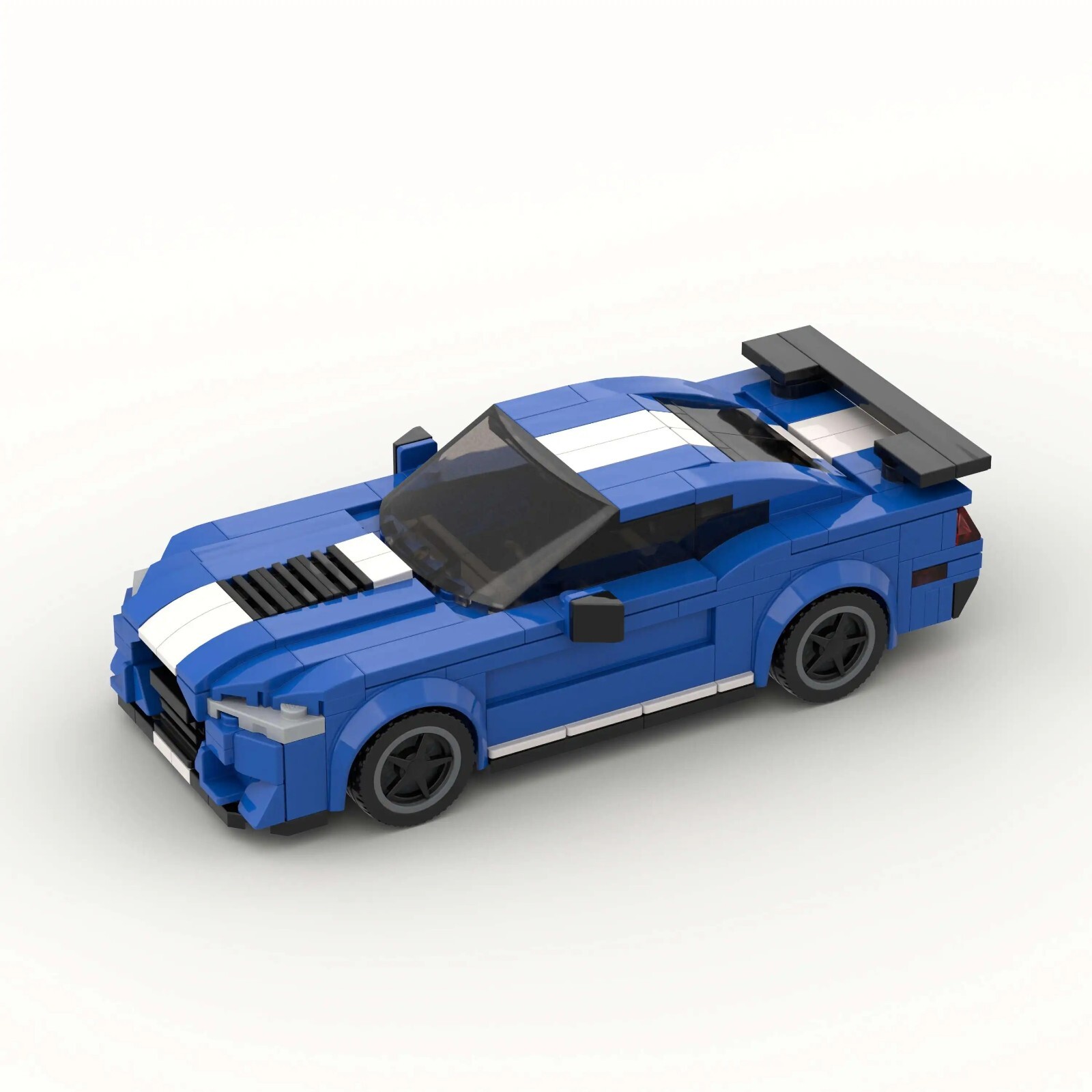 MOC LEGO Car: Ford Mustang Mustang GT500 Blue & White Speed Champions ...