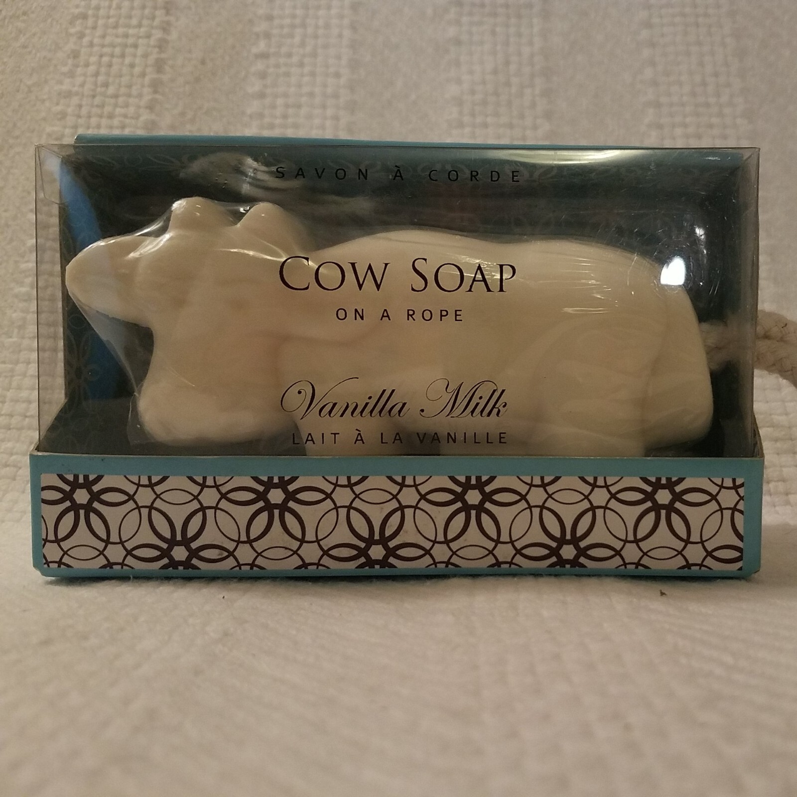 Cow Soap On A Rope Savon à Corde Scented Vanilla Milk 10.5 oz New Boxed ...