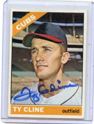 1966 TOPPS BASEBALL #306 TY CLINE AUTOGRAPH, CHICAGO CUBS 060818 | eBay