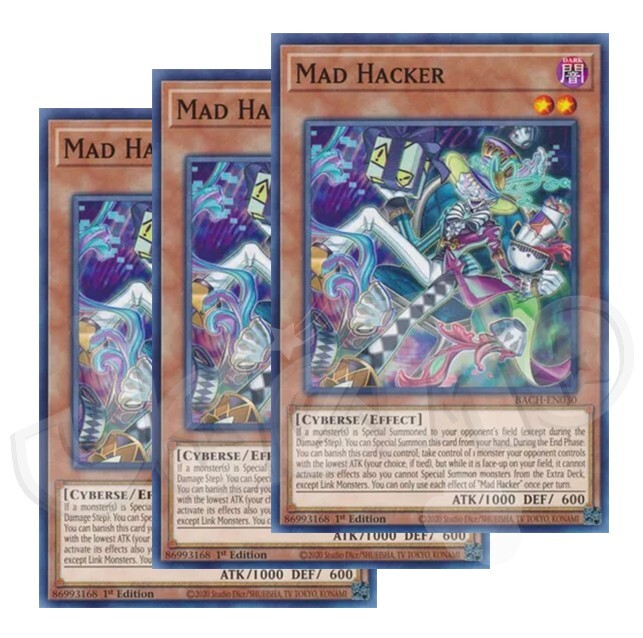 Yugioh - Mad Hacker x 3 - 1st Edition NM - Plus Free Holographic Card ...