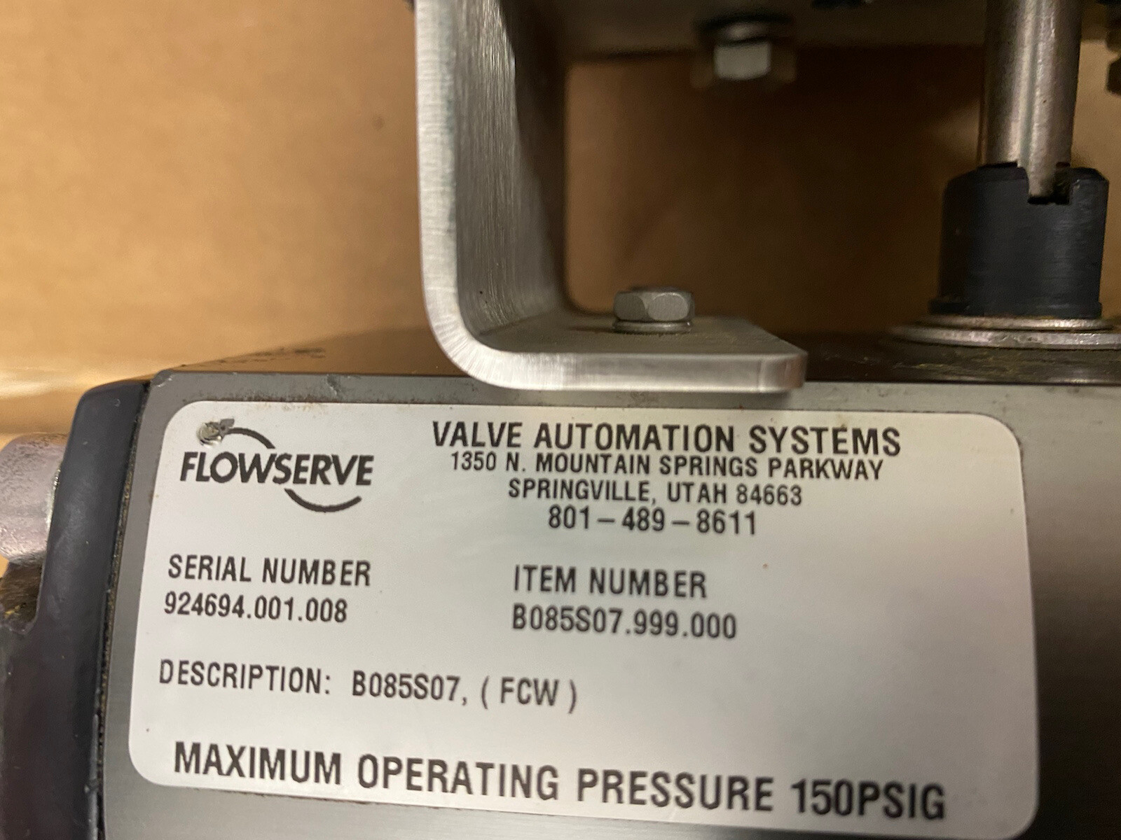 Flowserve Automax B085S07 Limit Switch 24VDC/120VAC Actuator Valve 1 ...