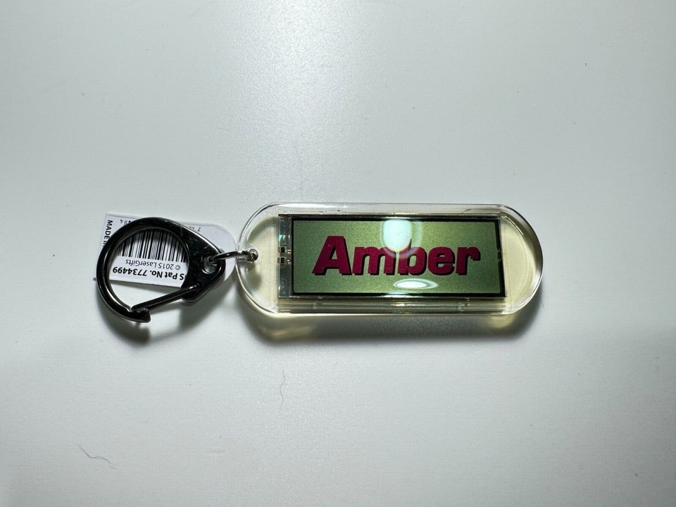 A, B, C Acrylic Blinking Solar Powered Key Chain 4.25” Long w/Snap Ring ...