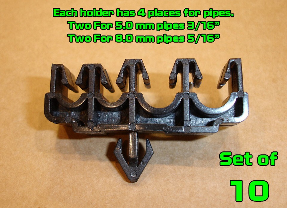Set of 10 Multi Plastic Brake Line Pipe Mounting Holder Clips 5mm 8mm 3 ...