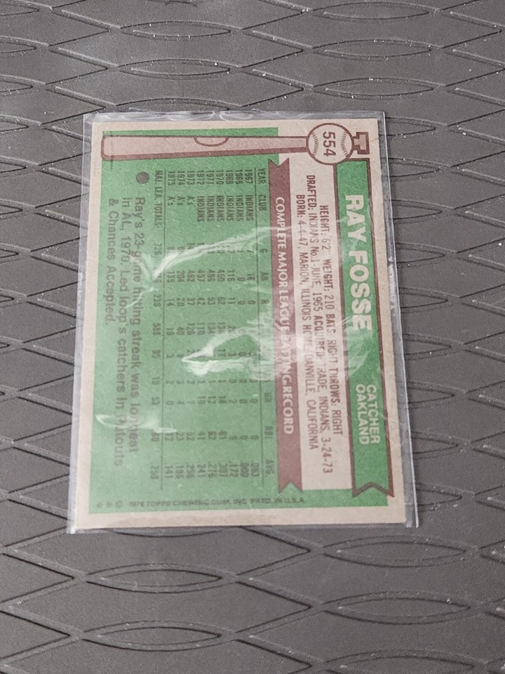 Ray Fosse 1976 TOPPS Baseball Card | eBay