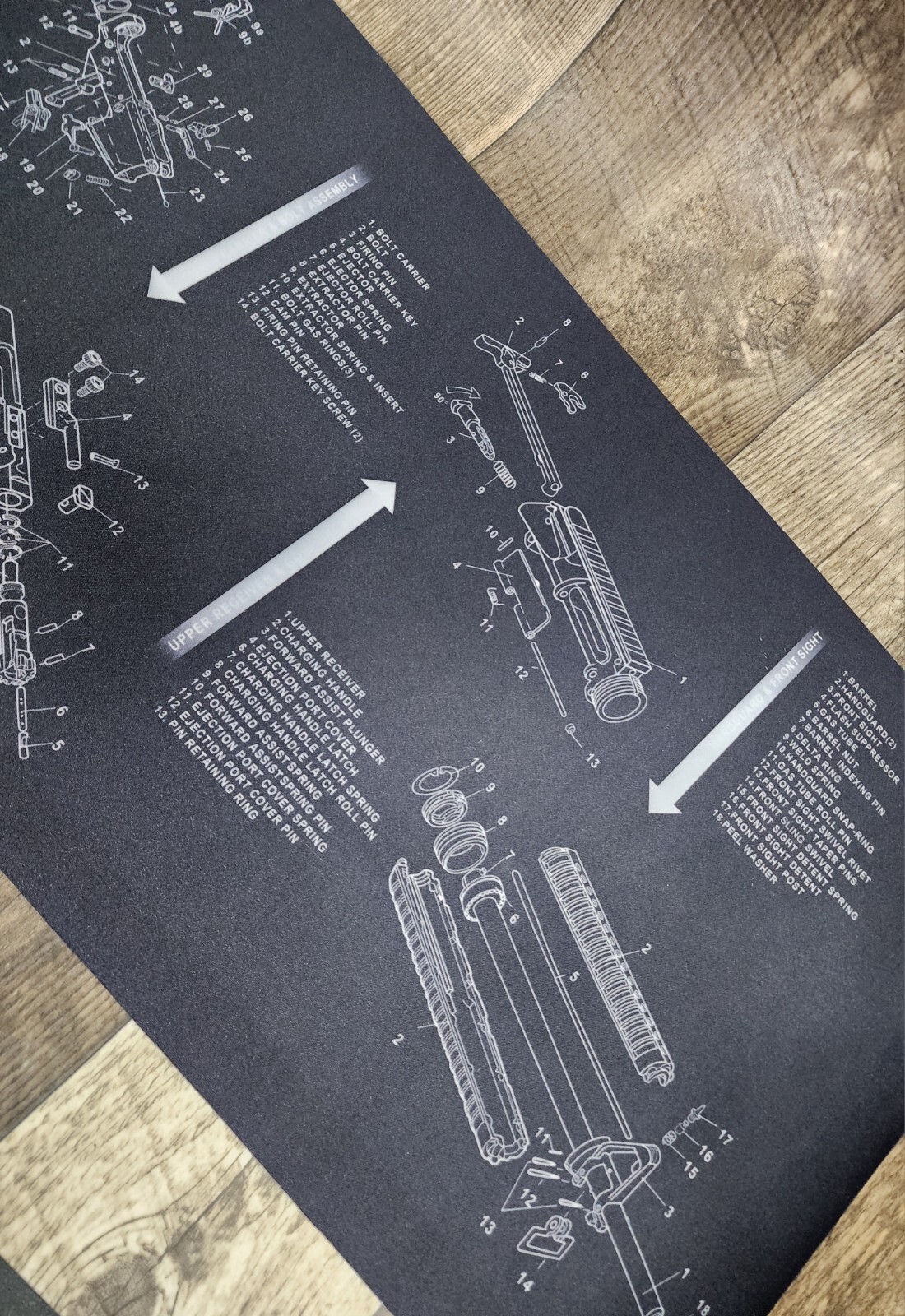 AR-15 X-Large Gunsmith Bench Mat Gun Cleaning Mat Rifle 35.5" X 12 ...