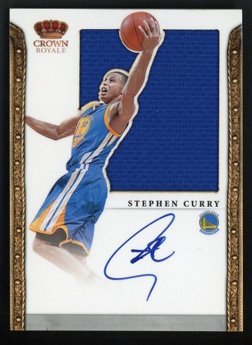 2011 Panini Crown Royale #247 Stephen Curry GU Jersey ON CARD AUTO 9/99 ...