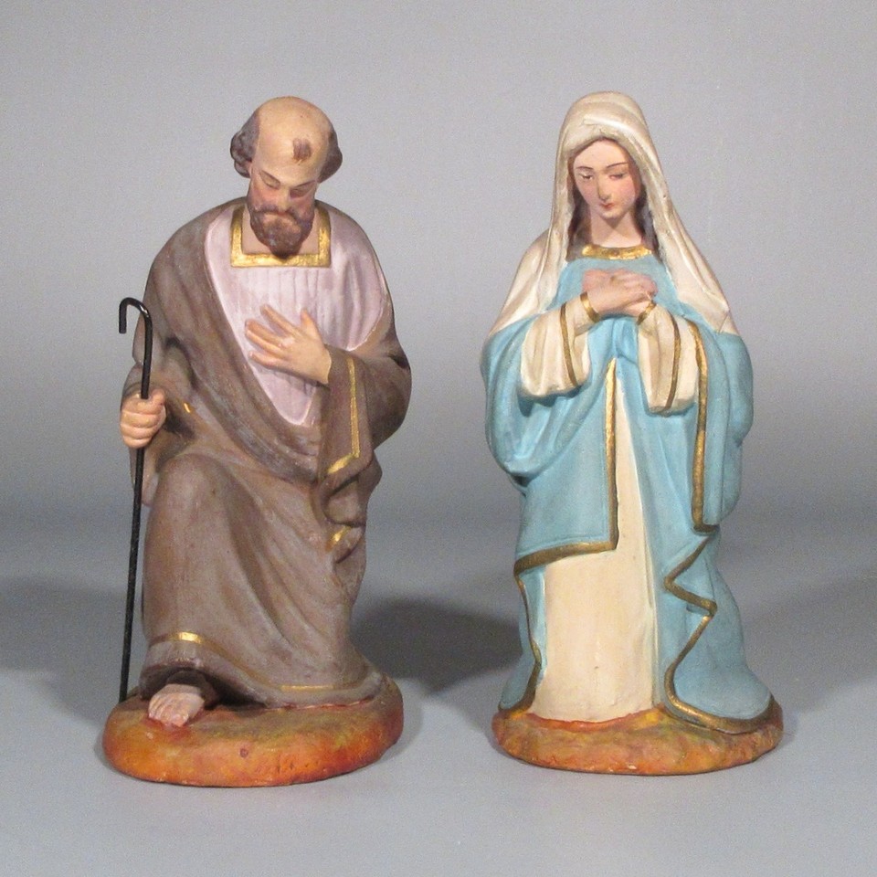 Antique Large French Church Santons Figurines, Christmas Nativity Set ...