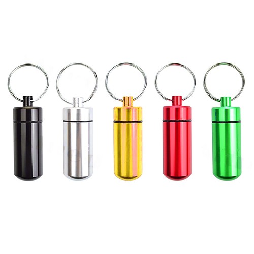 5Pcs Alloy Emergency Medicine Storage Box Holder Pill First Aid Bottle ...