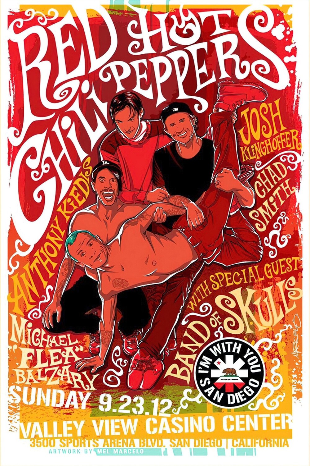 Red Hot Chili Peppers Vintage Music Concert Reprint Poster - 18" x 24 ...